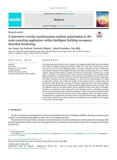 Pdf A Innovative Wavelet Transformation Method Optimization In The Noise Canceling Application