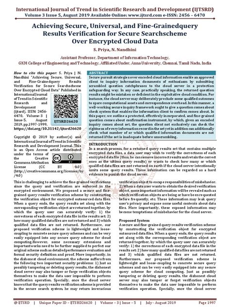 Achieving Secure Universal And Fine Grainedquery Results Verification For Secure Searchscheme