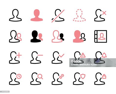 다양한 Gui 아이콘 세트 사용자 개념에 대한 스톡 벡터 아트 및 기타 이미지 개념 개인 정보 검색 Istock