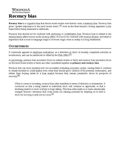 Recency Bias Pdf