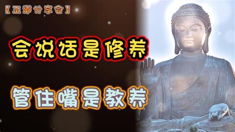 会说话是修养管住嘴是教养正道分享会中文字幕 佛禅 心霊 人生感悟 正能量 心灵 心灵疗愈 语录分享 幸福 哲理