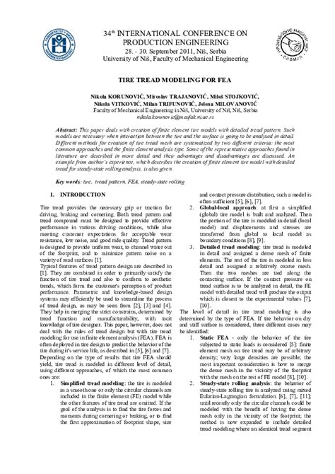 Doc Finite Element Tire Tread Modeling Techniques