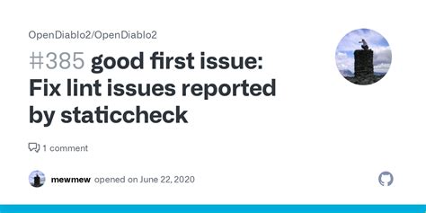 Good First Issue Fix Lint Issues Reported By Staticcheck · Issue 385