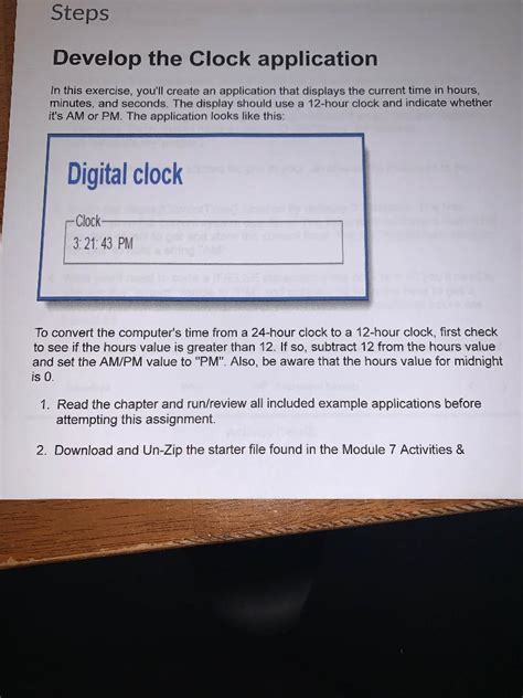 Solved Steps Develop The Clock Application In This Exercise