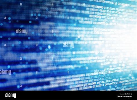 Blue Binary Code Background Computer Data Transfer Concept Computer