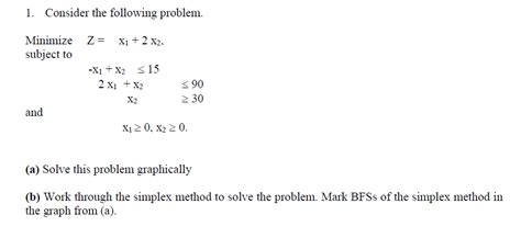 solved 1 consider the following problem Ž minimize subject
