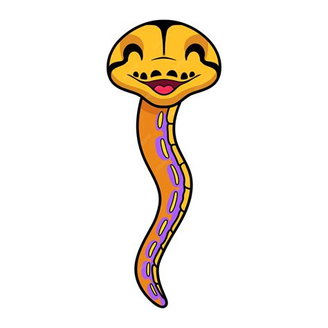 Premium Vector Cute Purple Albino Tiger Reticulated Python Cartoon