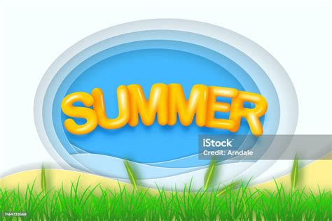 시리얼 잔디와 3d 텍스트가 있는 여름 풍경 여름 3차원 형태에 대한 스톡 벡터 아트 및 기타 이미지 3차원 형태 계절 곡초류 Istock
