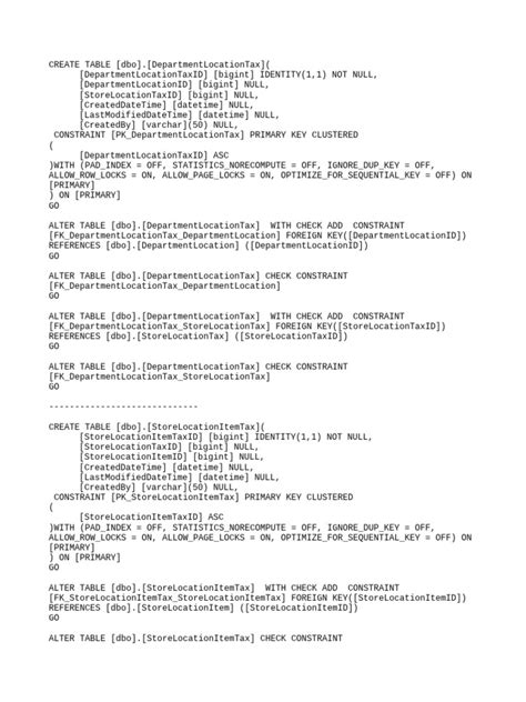 Table Script Pdf