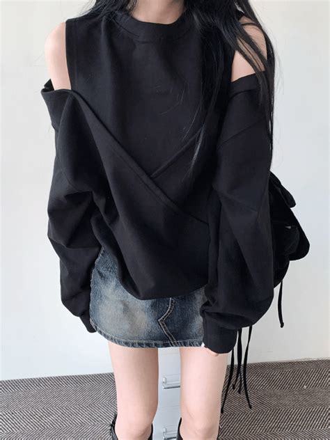 예모마일 브릴 어깨 트임 맨투맨