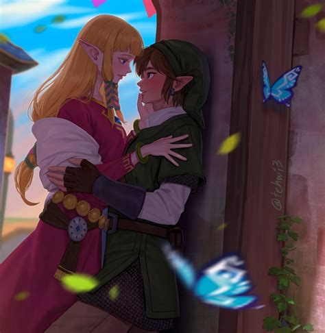 Link And Princess Zelda The Legend Of Zelda And 1 More Drawn By Tehwi Danbooru