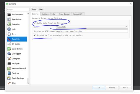 Qtcreator格式化代码 Beautifier插件使用方式qt Beautifier Csdn博客