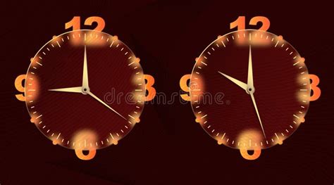 Clock Glassmorphism Effect Set 3d Style Round Timer Gold Clock Face