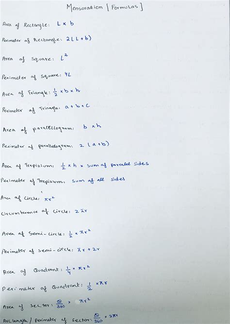 Mensuration Formulas For Igcse And Gce Olevels Students 2d And 3d