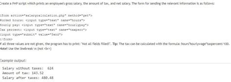 Solved Create A PHP Script Which Prints An Employee S Gross Chegg