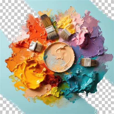 Premium PSD Multiple Colored Paints Painted On A Transparent Background