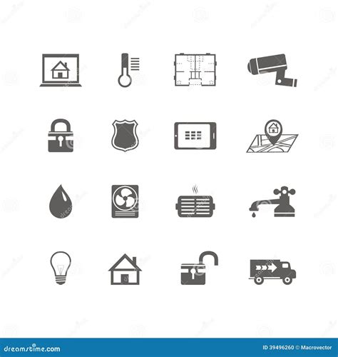 Smart Home Automation Technology Icons Set Stock Vector Illustration