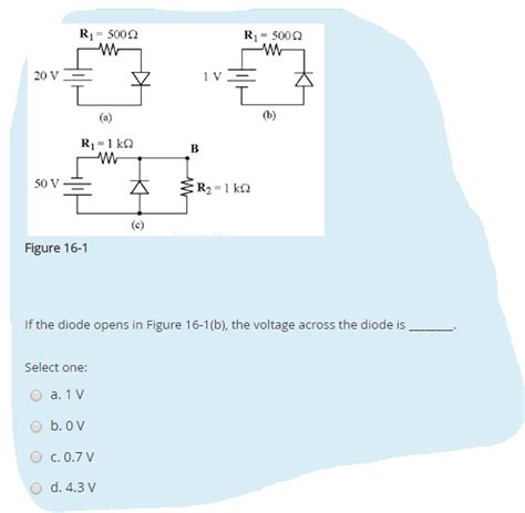 Solved If The Diode Opens In Figure 16 1 B The Voltage Chegg Com