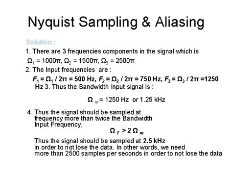 Sampling Theorems Periodic Sampling Most Signals Are Continuous