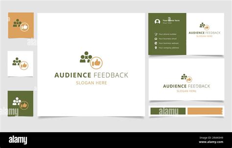 Audience Feedback Logo Design With Editable Slogan Branding Book And