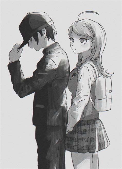 Saihara Shuichi And Akamatsu Kaede Danganronpa And More Drawn By Funabara Sksn Herb Danbooru
