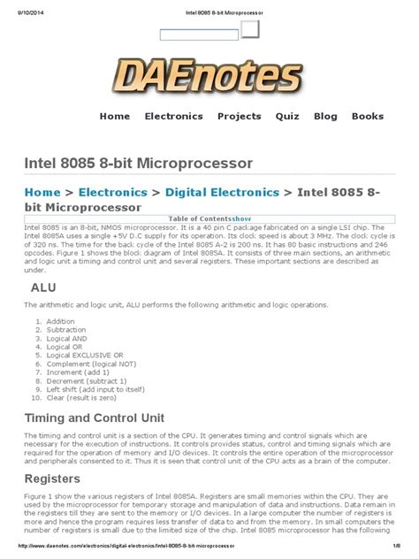 Intel 8085 8 Bit Microprocessor Pdf Central Processing Unit Instruction Set
