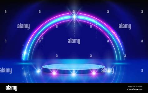 Neon Frame Led Arch Podium Stage Background Backdrop Displaying Products Light Led Lines