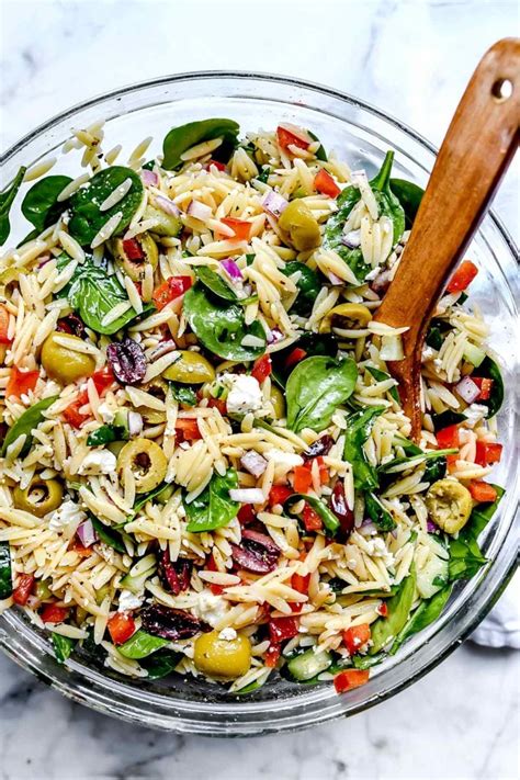 Easy Mediterranean Orzo Salad Recipe Make Ahead Friendly Foodiecrush