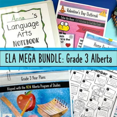 Grade 3 Ela Mega Bundle Year Plans Ela Notebooks Journals Home Reading
