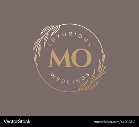 Mo Initials Letter Wedding Monogram Logos Vector Image