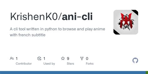 GitHub KrishenK Ani Cli A Cli Tool Written In Python To Browse And Play Anime With French