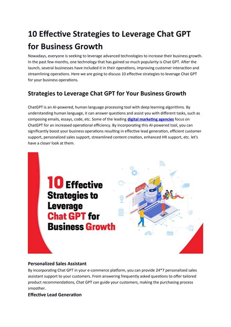 10 Effective Strategies To Leverage Chat GPT For Business Growth By