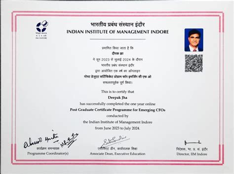 Deepak Jha On Linkedin Iimindore Emergingcfos Cfoleadership