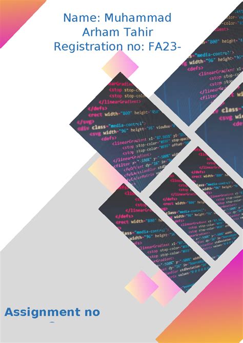 PF Title Page Notes Programming Fundamentals Assignment No 2 Name