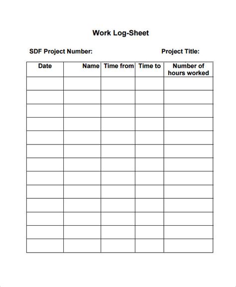 Daily Work Log Excel Template