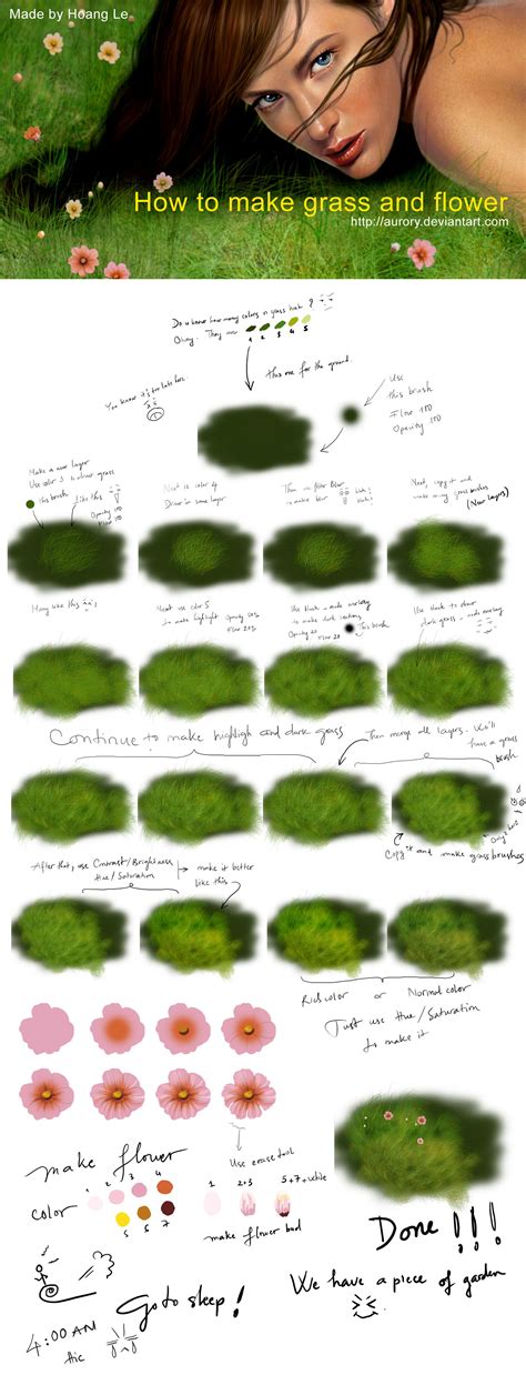 How To Make Grass By AURORY On DeviantART Digital Painting Tutorials Flower Painting