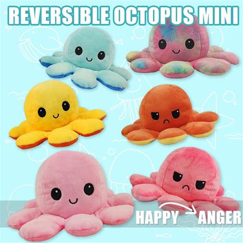 Tiktok Octopus Plush Octopus Plush Toy Double Sided Flip Doll Reversible Cute Plush Octopus