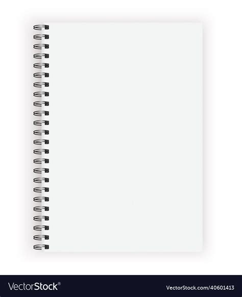 Realistic Spiral Notebook Mockup Royalty Free Vector Image
