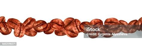 커피 원두의 수평 이음매없는 테두리 로부스타와 아라비카 품종의 향 국제 커피의 날 천연 향기로운 음료 라떼 에스프레소 아메리카노 카푸치노 Robusta Coffee