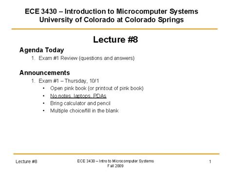 Ece 3430 Introduction To Microcomputer Systems University Of