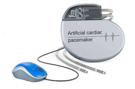 Premium Photo Artificial Cardiac Pacemaker With Computer Mouse 3d Rendering