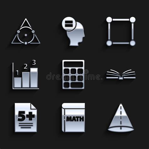 Set Calculator Book With Word Mathematics Geometric Figure Cone Open