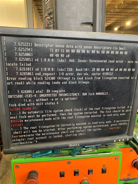 Filesystems Cutting Machine With Linux Fsck Died With Status Code 4