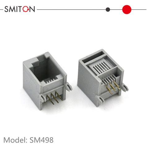 Rj12 6p6c Female Pcb Mount Modular Plug Right Latch Jack Socket Rj12 Female Jack And Rj12 6p6c