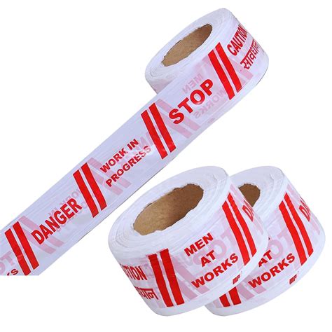 Singhal Caution Tape Roll 200 Meter 3” Inch Red And White Barricade