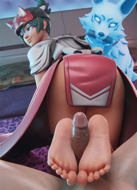 Rule 34 3d Blender Feet Female Foot Fetish Footjob Fox Green Hair Gretdb Kiriko Overwatch