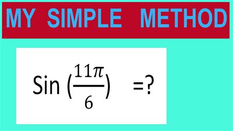 Find trigonometry angle Sin 11π 6 YouTube