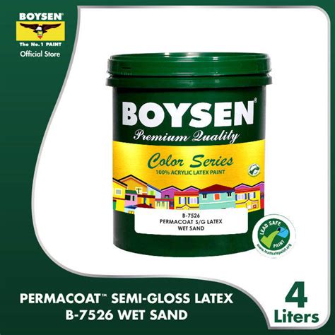 Boysen Permacoat Semi Gloss Latex Wet Sand B7526 4l Lazada Ph