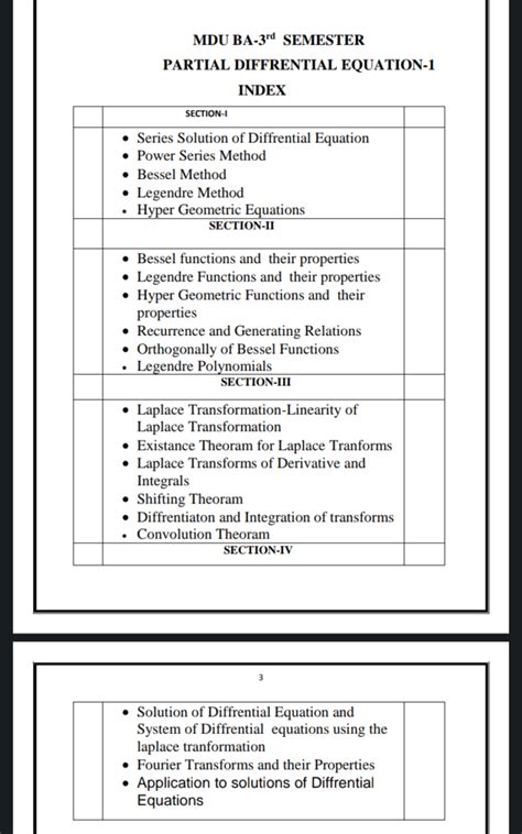 Partial Differential Equation Notes For Ba Third Semester In English Complete Printable Notes