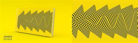 커버 디자인 템플릿 착시와 검은 색과 노란색 패턴 플래카드 배너 책 표지 브로셔 플래너 또는 노트북에 적용됩니다 3d 벡터 그림입니다 0명에 대한 스톡 벡터 아트 및 기타